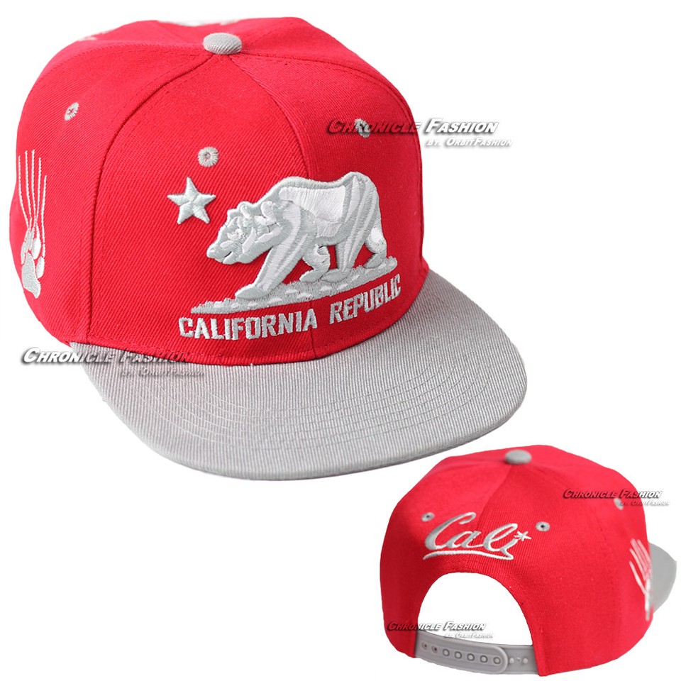California Republic Baseball Cap Snapback Adjustable Hat Cali Hip Hop ...