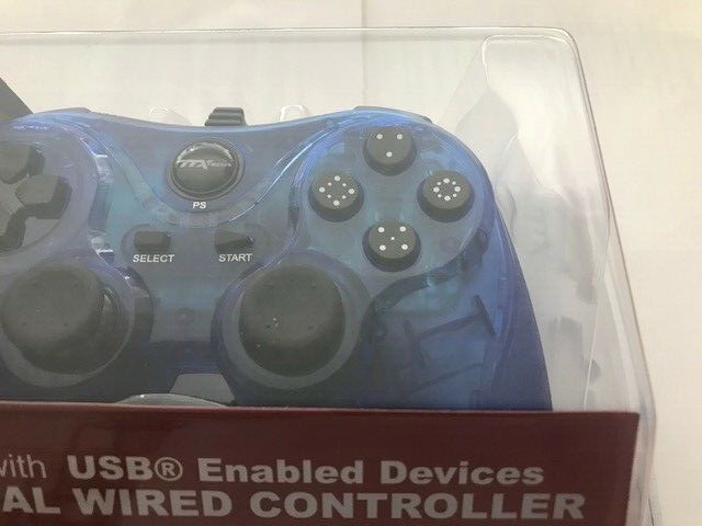 TTX Tech PC and PlayStation 3 PS3 USB Wired Controller Brand New Clear ...