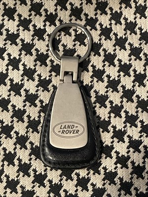 LAND ROVER Metal & Leather Teardrop Keyring FOB- LR Houston Dealership ...