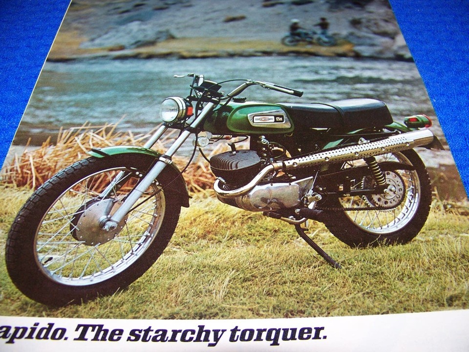 1971 HARLEY DAVIDSON RAPIDO 125 "THE STARCHY TORQUER.." 1-PAGE SALES AD ...