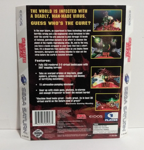 Original Back Artwork for Machine Head for Sega Saturn No Game ...