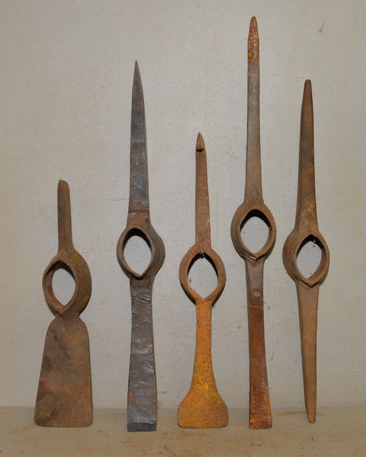5 vintage pick axe heads US steel to repurpose blacksmith collectible ...