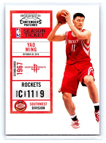 2010-11 Playoff Contenders Patches 40 Yao Ming Houston Rockets | eBay.de