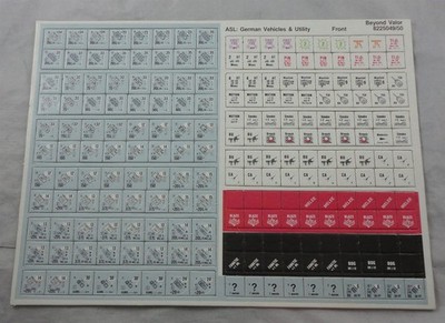 Advanced Squad Leader: Beyond Valor German Vehicles Counters ONLY ...