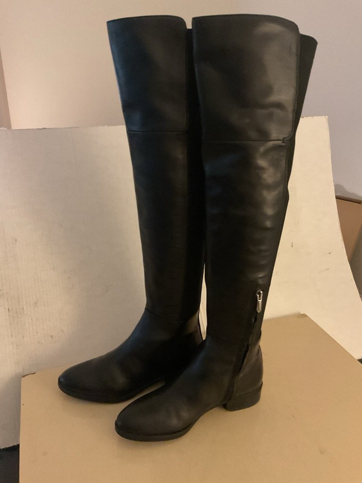 Sam Edelman Women Black Leather Tall Over The Knee Pam Boots Size 7 ...