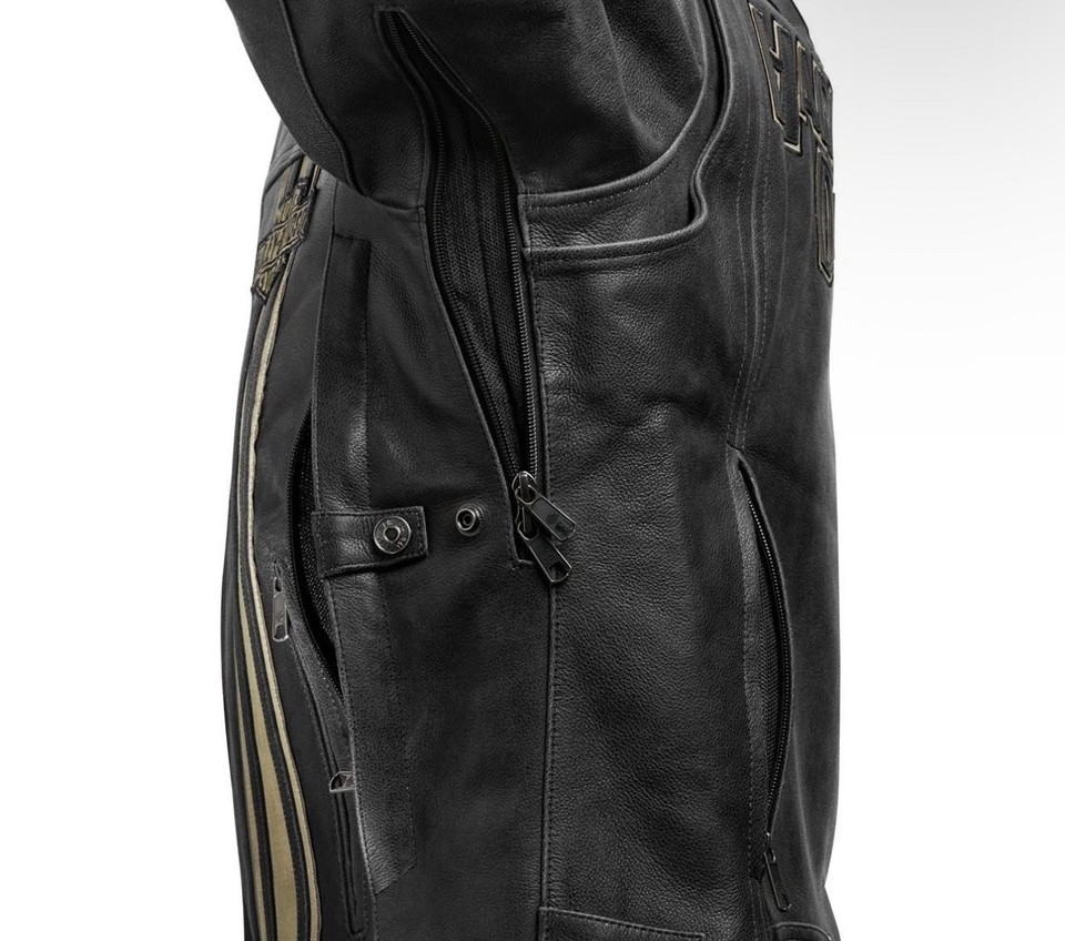 Harley Davidson Men's H-D Triple Vent Passing Link II Leather Biker ...