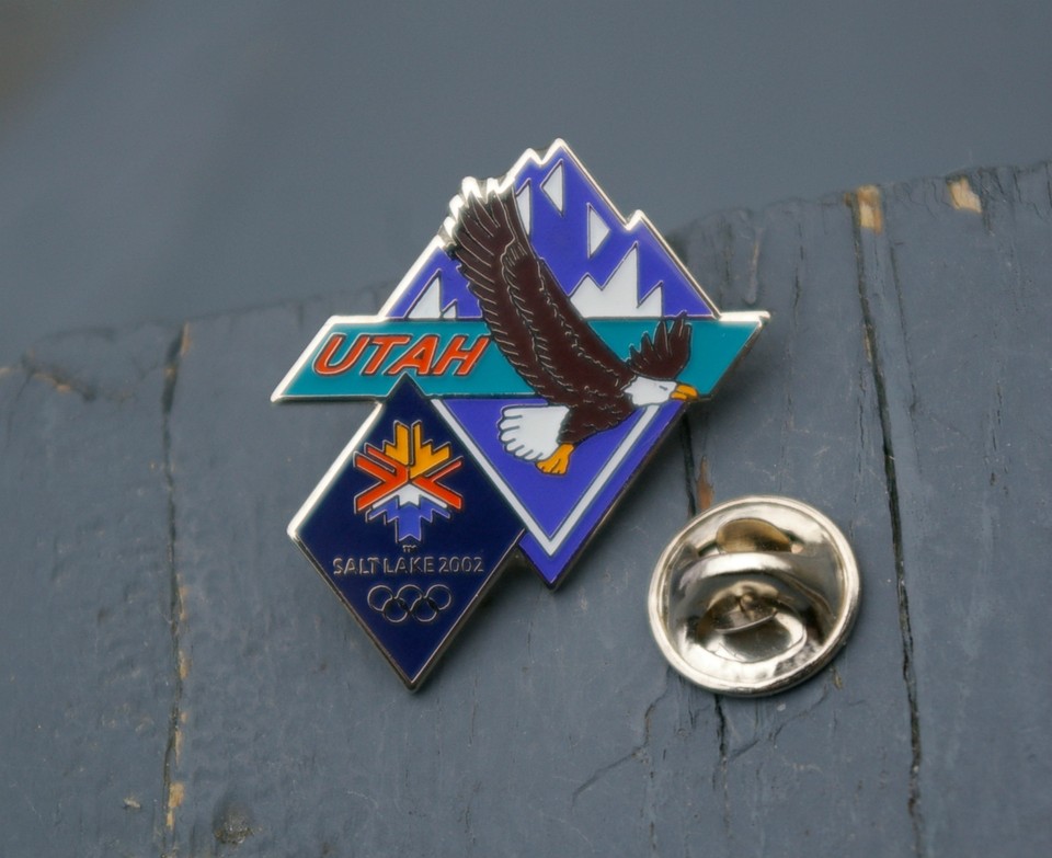 Utah Salt Lake 2002 Winter Olympic Rings Eagle 1997 Metal & Enamel Pin ...
