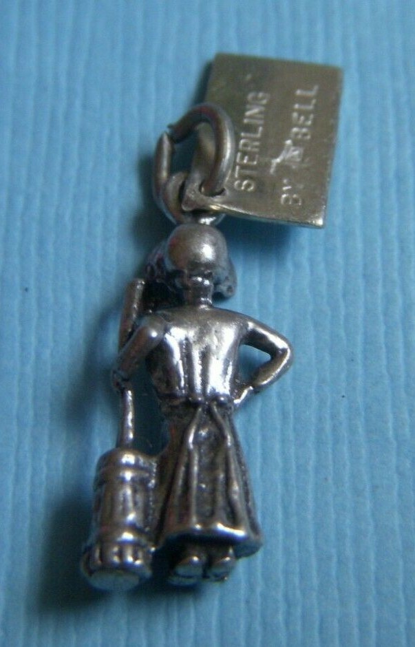 Vintage Kentucky hillbilly women butter churn pipe sterling charm | eBay