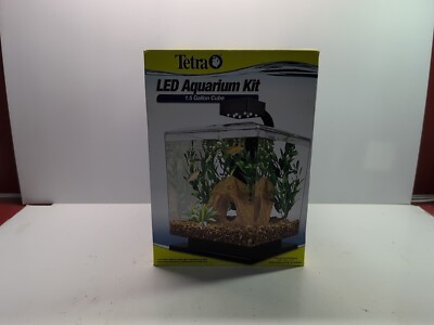 TETRA LED Aquarium Kit 1.5 Gallon Cube Tank with Whisper Filter & LED ...