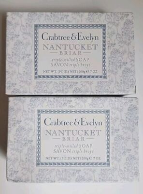 Crabtree & Evelyn Nantucket Briar Triple Milled Bar Soap 2 Pack 7 oz ...