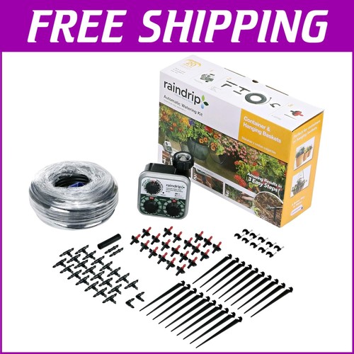 Battery-Powered Drip Irrigation Kit with Timer - Waters Hanging Baskets ...