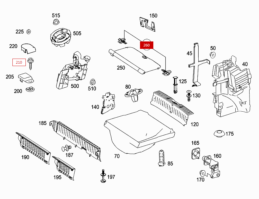 2x Locking device Car Cargo Cover Black For Mercedes A16969302849051 ...