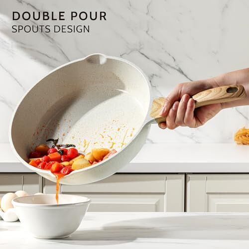 Nonstick Ceramic Saute Pan 12-Inch, Non-toxic Deep Frying Pan Skillet ...