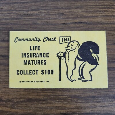 Replacement Life Insurance Matures Community Chest Card Regular Basic ...