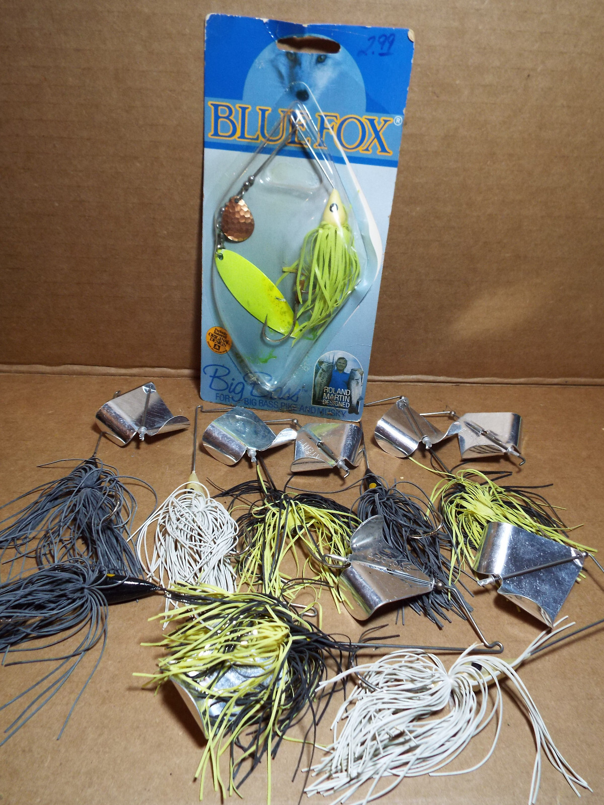 Lot 9 Vintage Fishing Lure Blue Fox Big Bass Spinnerbait & Buzzbaits ...