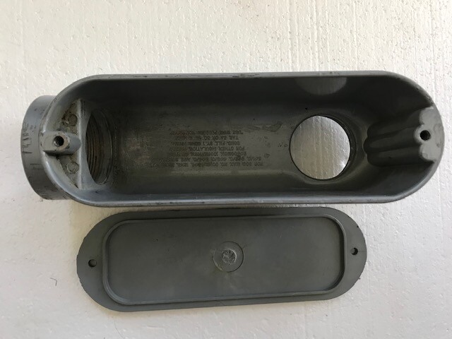 2" Conduit 90 degree junction box with cover, used | eBay