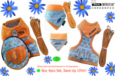 Ambaby One Set Small Puppy Dog Collars,Bandana,Harness, Leash, Vests ...