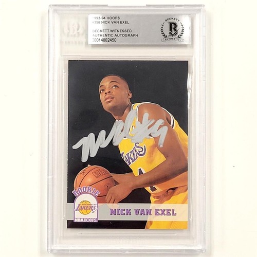 Nick Van Exel autograph signed 1993-94 Hoops #356 RC rookie card BGS ...