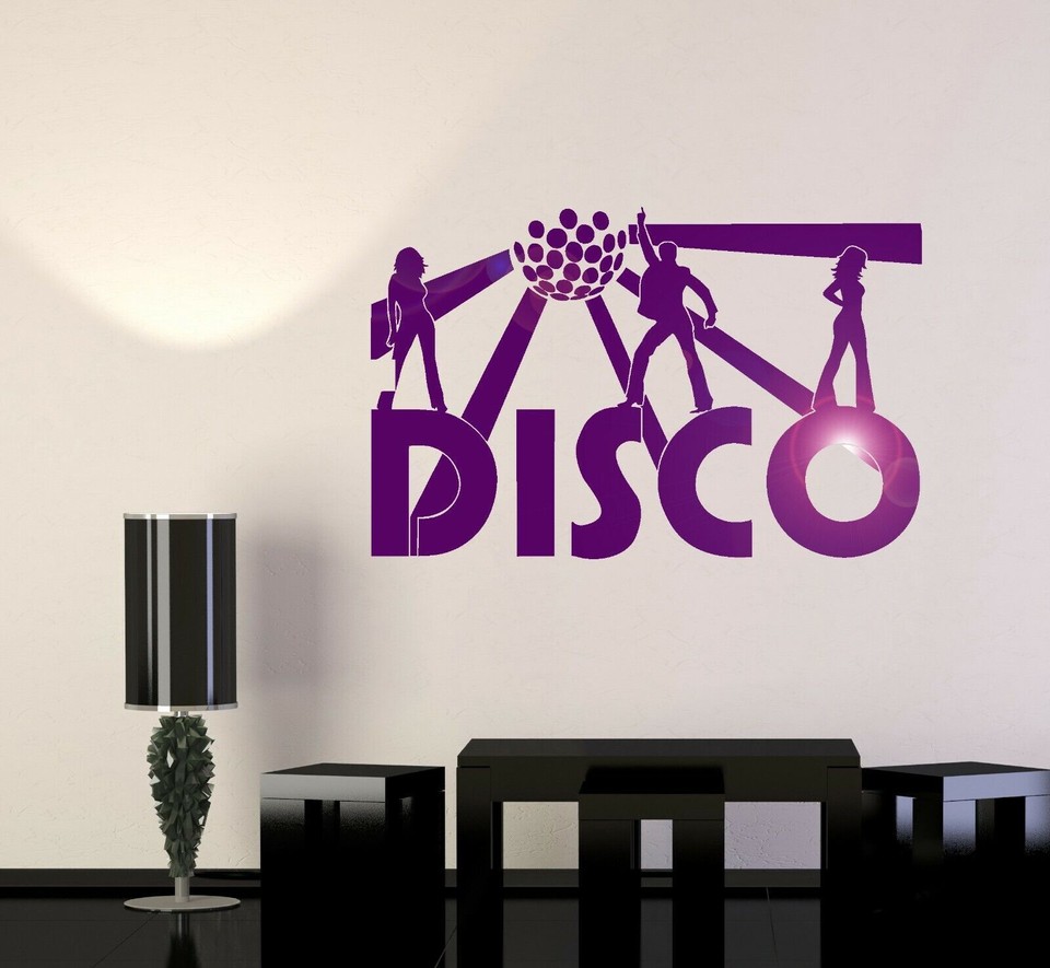 Disco Wall Stickers Music Night Club Party Nightclub Dance Vinyl Decal ...