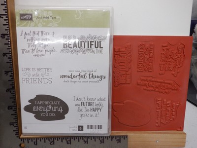 STAMPIN UP JUST ADD TEXT SAYINGS STAMP SET CLING RUBBER NEW A29610 | eBay