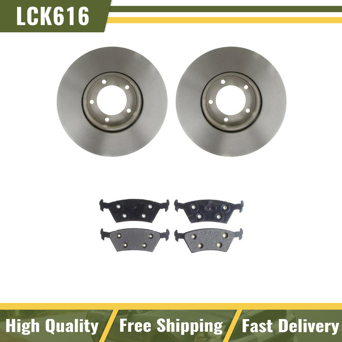 Front Kit Brake Rotors & Metallic Brake Pads For 1976 1977 - 1996 ...
