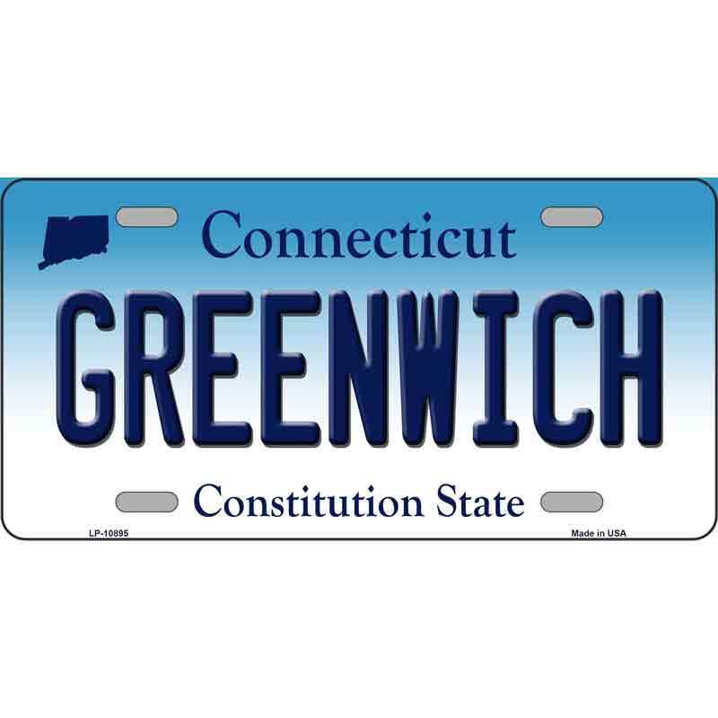 Greenwich Connecticut Novelty Metal Vanity License Plate Tag LP-10895 ...