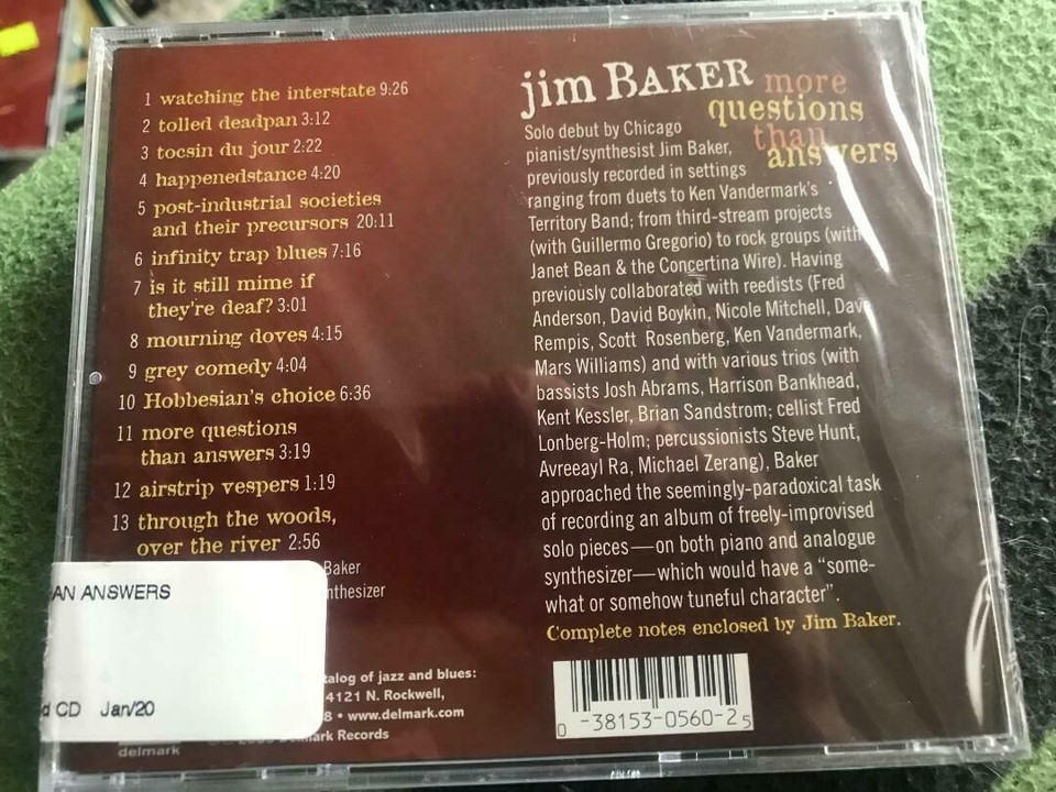 Jim Baker "More Questions Than Answers" cd Delmark SEALED UNPLAYED | eBay