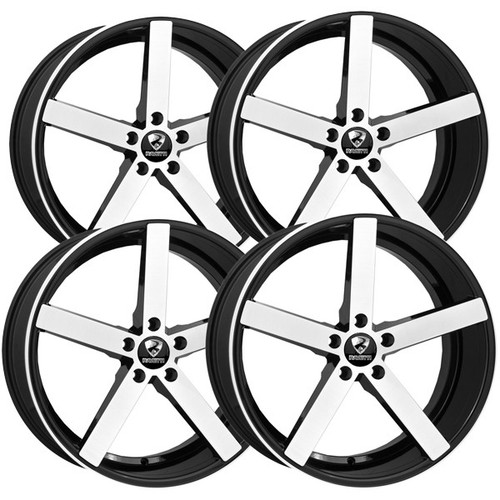 (Set of 4) Ravetti M1 20x8.5 5x112 +35mm Black/Brushed Wheels Rims 20 ...