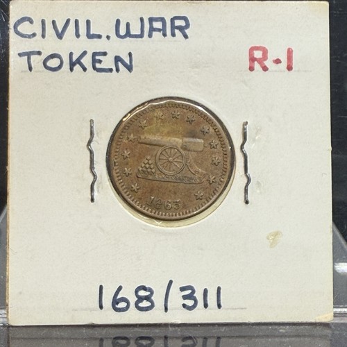 1863 Civil War Token Army & Navy / Cannon Patriotic Fuld 168/311 R-1 | eBay