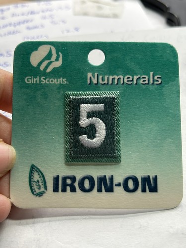 #5 Five Junior Green Girl Scouts Troop Number Numeral Badge Patch Iron ...