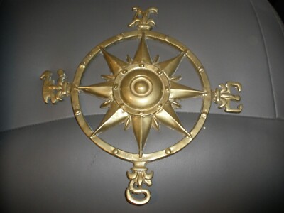Vintage Cast Iron Heavy Wall Hanging Compass N S E W 12" Round (SU42 ...