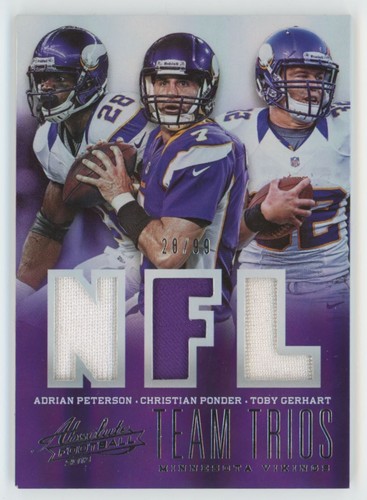 2013 Panini Absolute - Team Trios Materials #14 Adrian Peterson ...