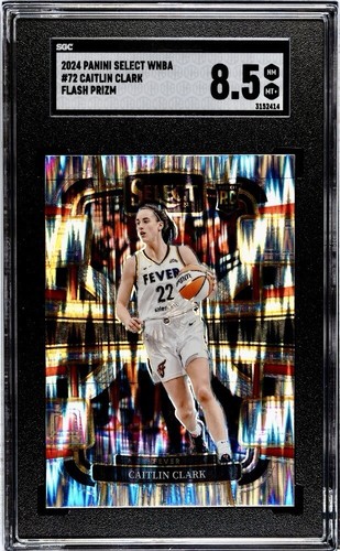 CAITLIN CLARK~ 2024 Panini Select WNBA FLASH PRIZM Rookie #72🔥SGC 8.5 ...