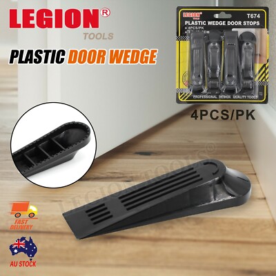 4pcs Plastic Door Wedges Non‑Slip Door Stoppers Black | eBay Australia