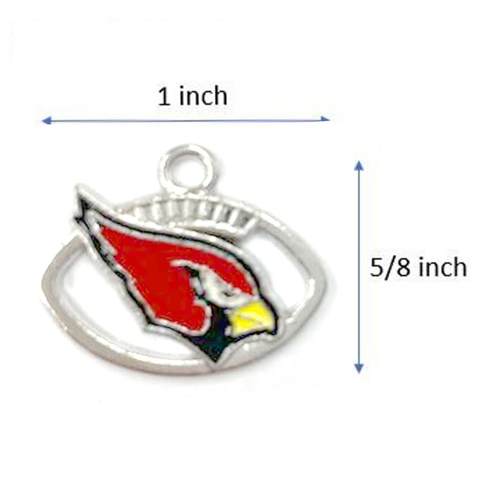 Cardinals NFL Metal Charms painted Logo, NFL Football for earrings or ...