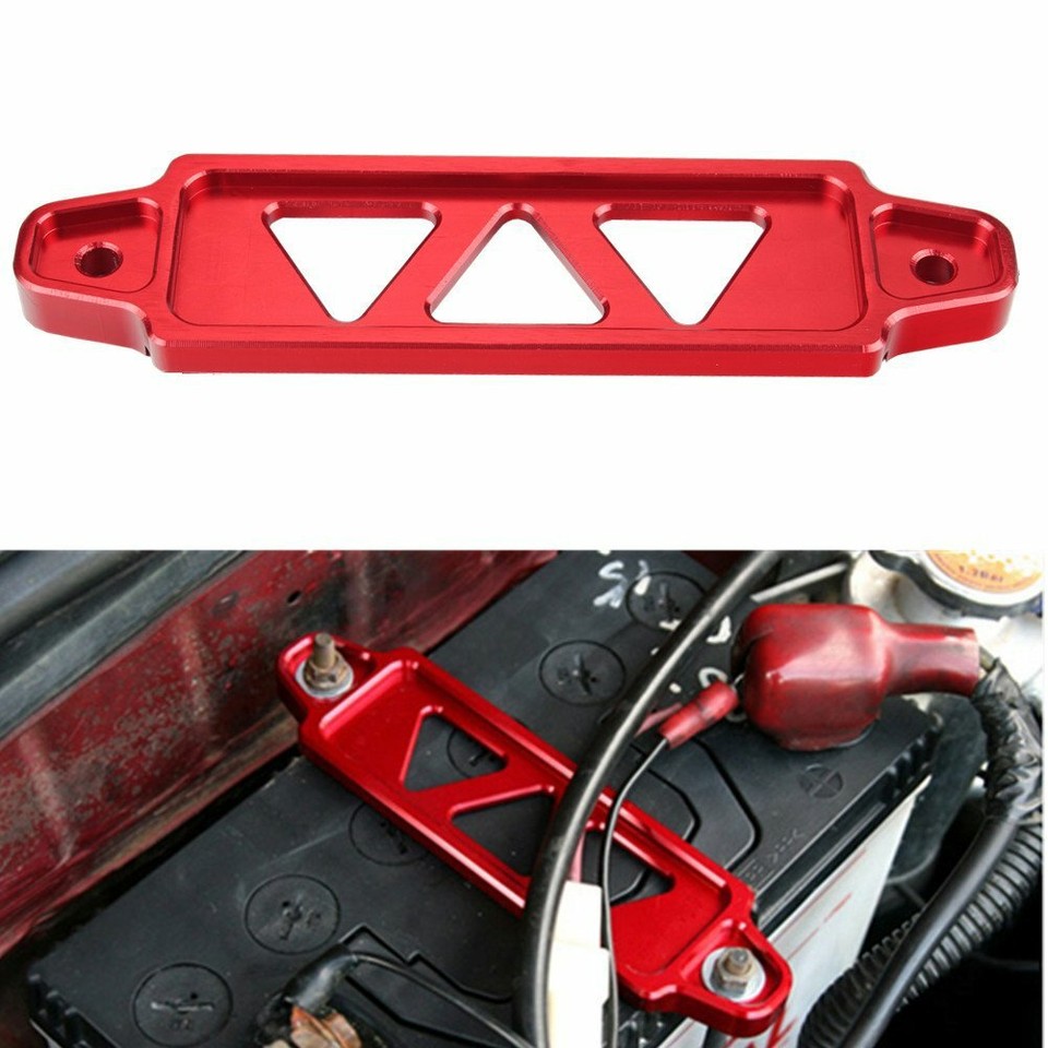Red Aluminum Battery Bracket Fixed Clamp Retaining Tie Down Holder w/8 ...