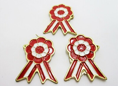 Lot of 3 Peruvian Rosette Peru Flag Badge Pin Escarapela Peruana Metal ...