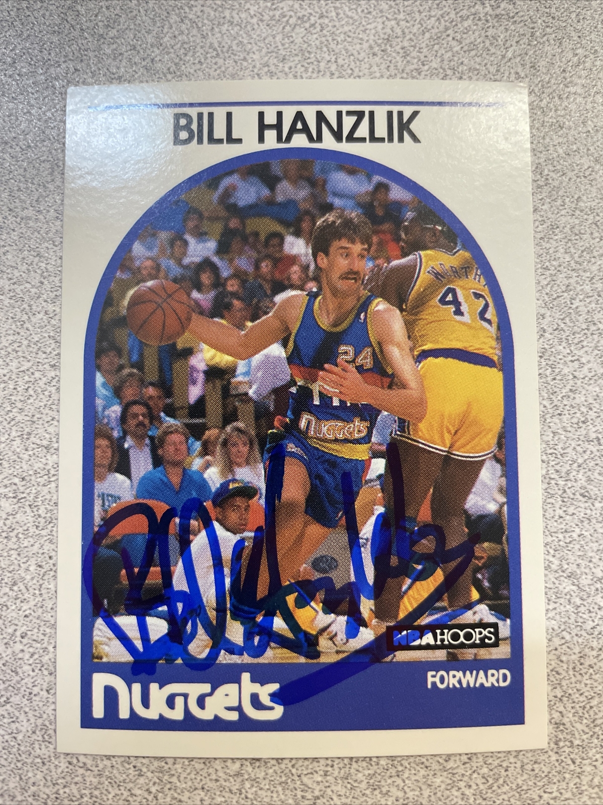 1989 NBA Hoops Bill Hanzlik Autographed Card #129 Denver Nuggets A-240 ...