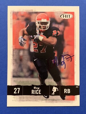 RAY RICE Signed RC 2008 Sage Hit Rutgers Knights Baltimore Ravens ...