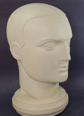 life size head - Almond Eyes MCM sculpted surreal bust statue Art Deco ...