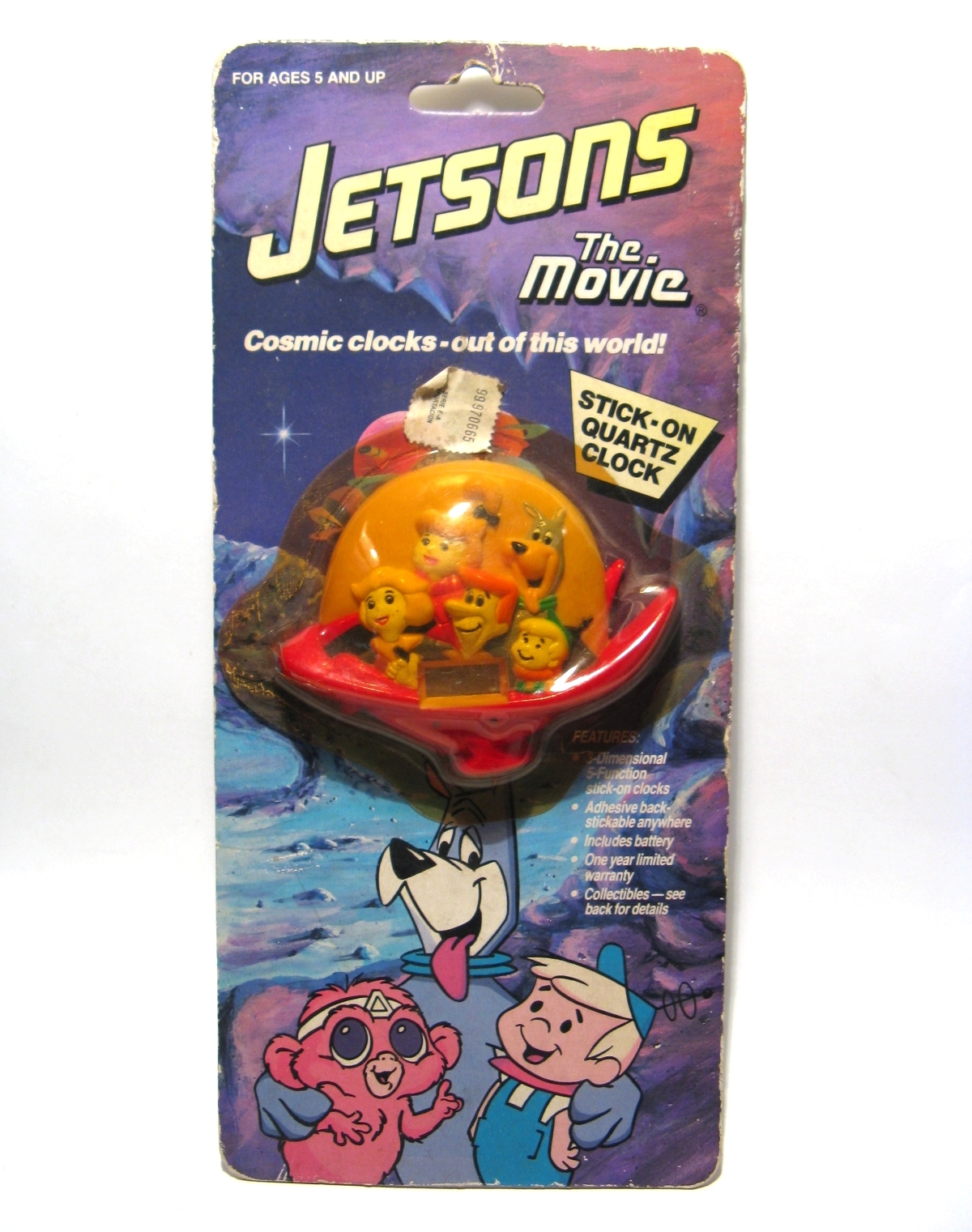 Vintage 1990 “JETSONS The Movie” Cosmic Clock Stick-On In Original ...
