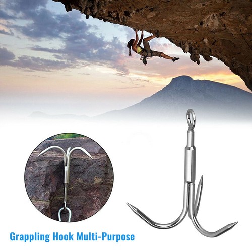 Grappling Hook Grapnel Hook 3-Claw Stainless Steel Tree Climbing S/L ...