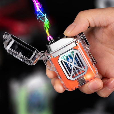 Transparent Shell Color Lights Electronic Pulse Charging Lighter ...