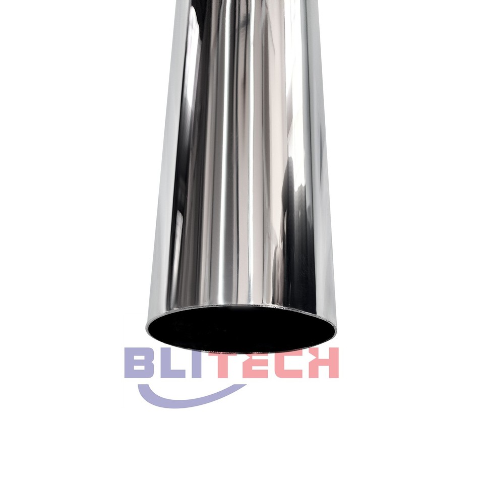 5"OD X 48" Mitre Cut Semi Truck Exhaust Pipe Chrome 5 Inch stack pipe ...