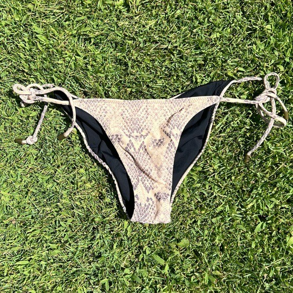 Sofia by Vix Snakeskin Scrunch Butt Bikini Bottom Tie… - Gem