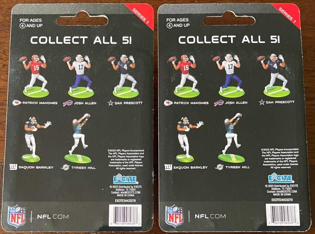 2023 Excite Series 1 NFL Collectable Figures Patrick Mahomes/Josh Allen ...