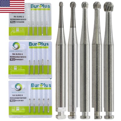 Wave Dental Round Burs Latch Surgical Length RA SURG 2 6 8 Carbide ...