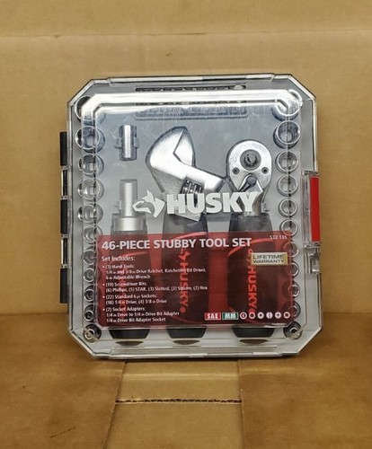 Husky 1/4 in & 3/8 in Stubby Ratchet And Socket Set 46 Pieces Model 532 ...