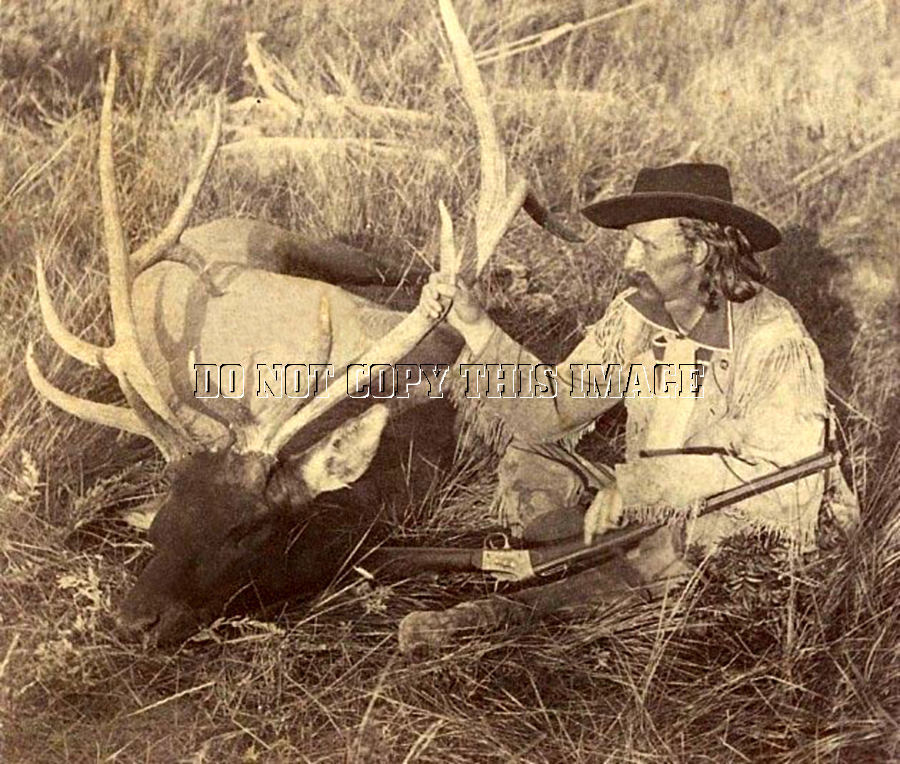 ANTIQUE REPRO 8X10 PHOTO GENERAL GEORGE A CUSTER ELK HUNTING REMINGTON ...