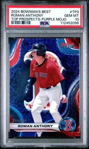 2024 Bowman's Best Roman Anthony #TP-3 Purple Mojo Refractor /250🔥PSA ...